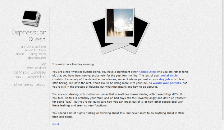 Depression Quest, That Movement, and Kotaku – Indie Hell Zone